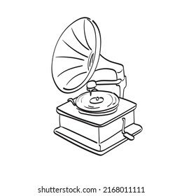 Gramophone Illustration Vector Hand Drawn Isolated Stock Vector ...