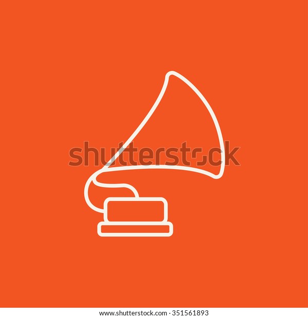 Gramophone Line Icon Web Mobile Infographics Stock Vector (Royalty Free ...