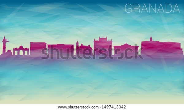 Granada Spain City Skyline Vector Silhouette Stock Vector (Royalty Free ...