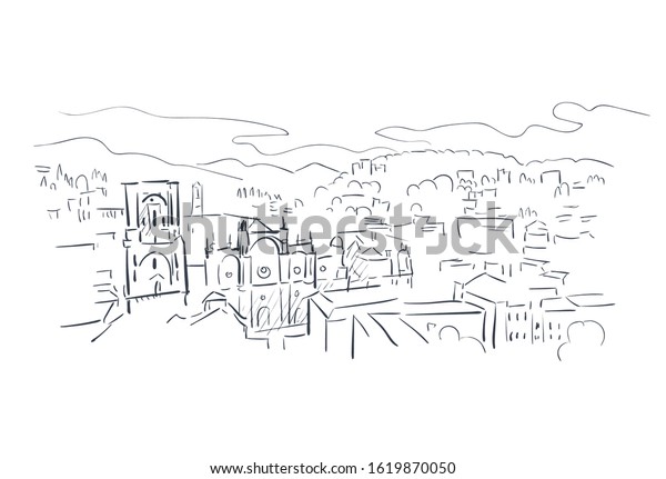 Granada Spain Europe Vector Sketch City Stock Vector (Royalty Free ...