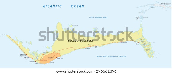 Grand Bahama Map Stock Vector (Royalty Free) 296661896 | Shutterstock