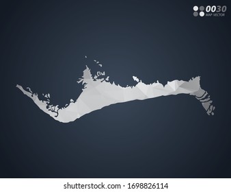 Grand Bahama Map Grey Polygon Red Stock Vector (Royalty Free ...