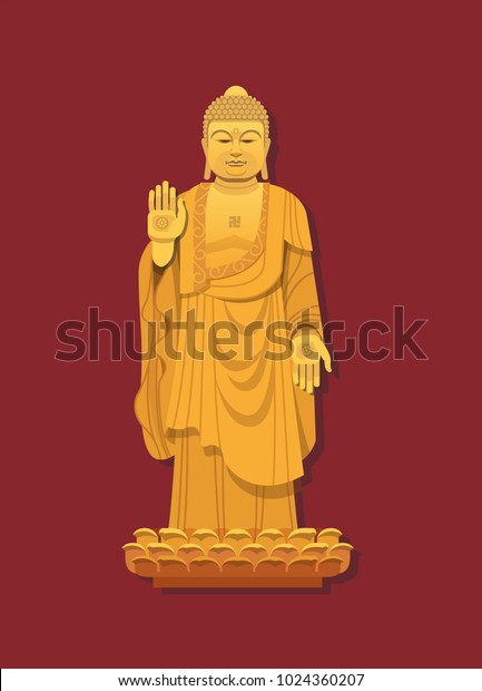 Grand Buddha Ling Shan Vector Illustration Stock Vector (Royalty Free ...