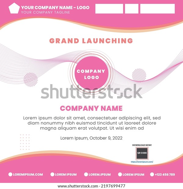 Grand Launching Application Template Feminine Design Stock Vector ...