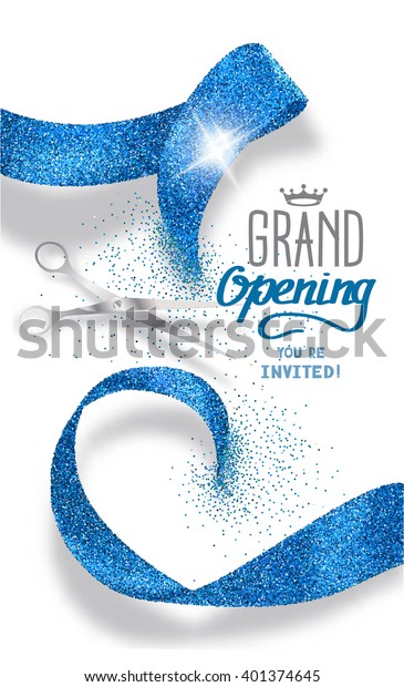 Grand Opening Banner Abstract Blue Abstract Stock Vector (Royalty Free ...
