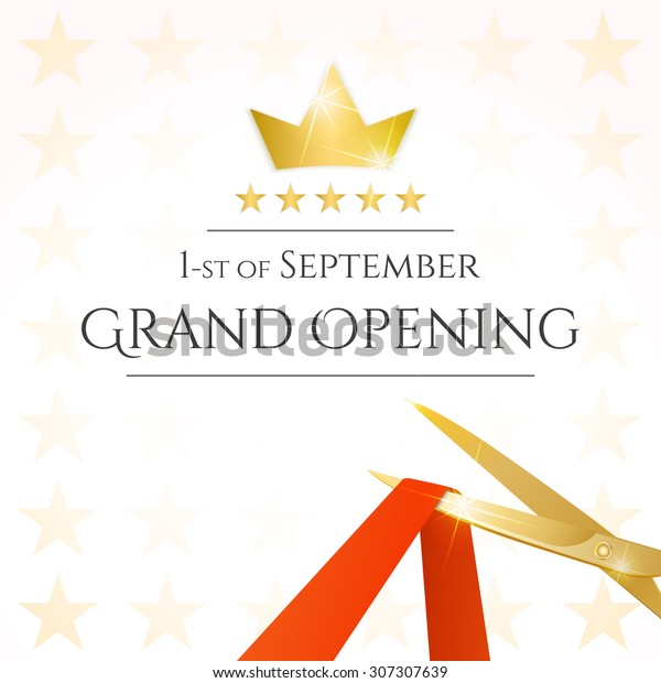 Grand Opening Card Scissors Red Ribbon: เวกเตอร์สต็อก (ปลอดค่าลิขสิทธิ์ ...