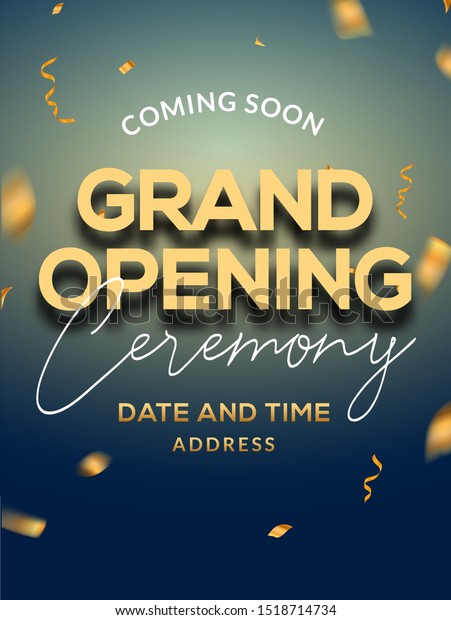 Grand Opening Ceremony Poster Concept Invitation Stock Vector (Royalty ...