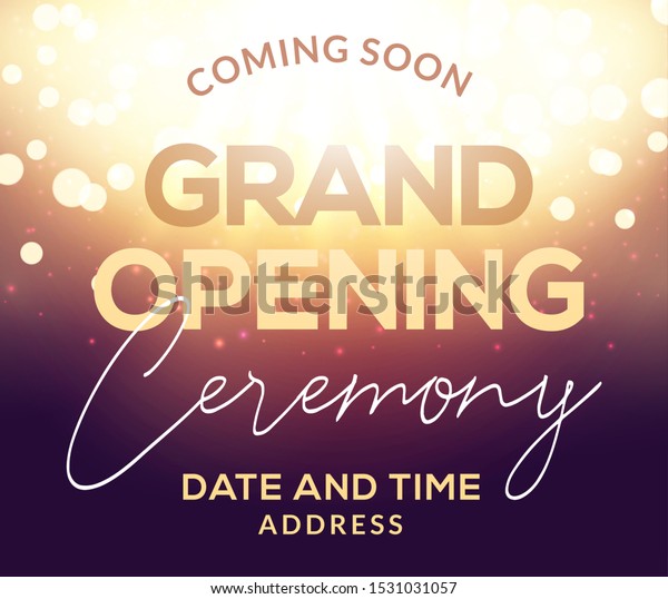 Grand Opening Ceremony Poster Concept Invitation Stock Vector (Royalty ...