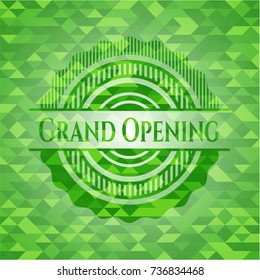 Grand Opening Green Emblem Triangle Mosaic Stock Vector (Royalty Free ...