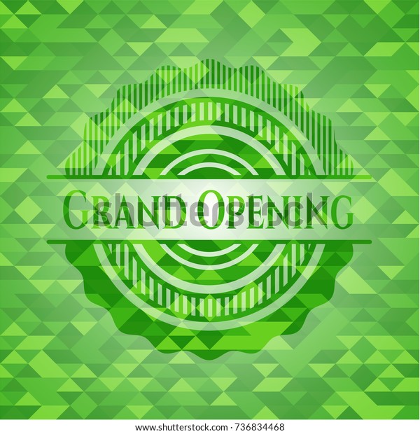 Grand Opening Green Emblem Triangle Mosaic Stock Vector (Royalty Free ...