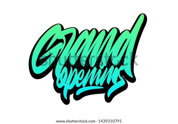 Grand Opening Handwritten Vector Lettering Design: เวกเตอร์สต็อก (ปลอด ...