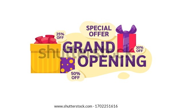 Grand Opening Label Typography Graphic Design Stock Vector (Royalty ...