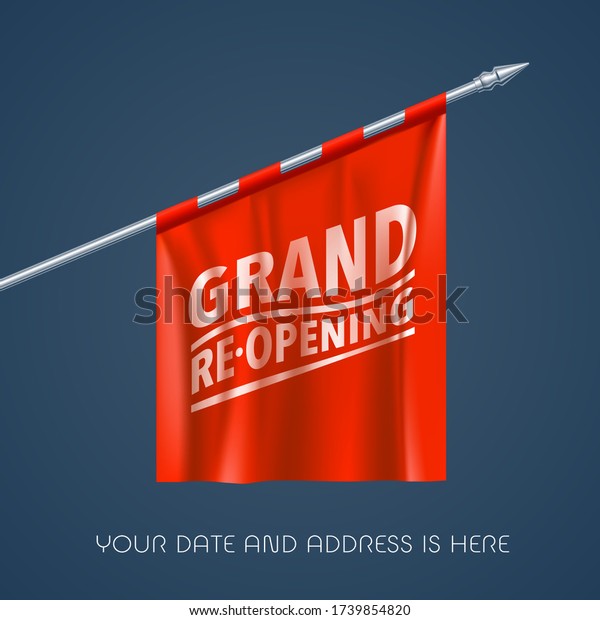 Grand Opening Reopening Vector Backdrop New: เวกเตอร์สต็อก (ปลอดค่า ...