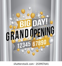 Vektor Stok Grand Opening Silver Curtain Background Vector (Tanpa ...