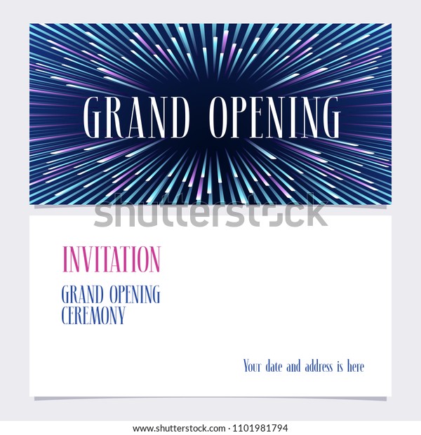 Grand Opening Vector Illustration Invitation Card Stock Vector (Royalty ...
