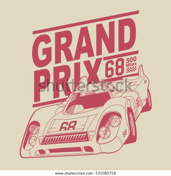 Grand Prix Racing Motorcycle Typography Tshirt Stock Vector (Royalty ...
