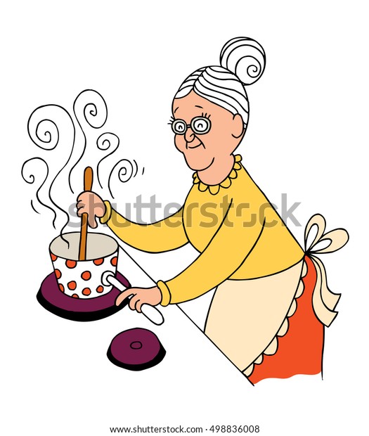 Grandma Cooking Stock Vector (Royalty Free) 498836008