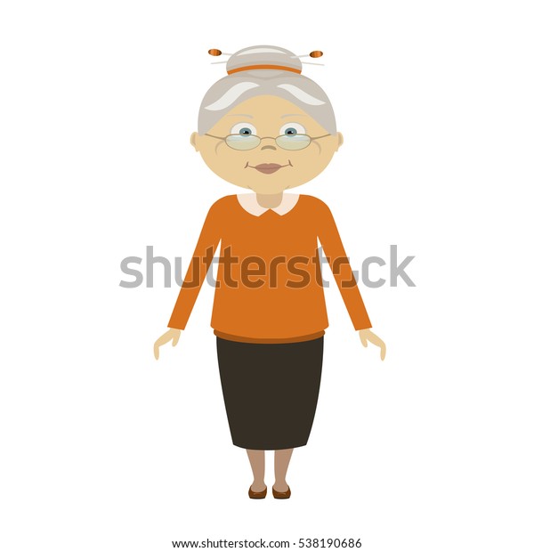 Carácter vector plano de la abuela.: vector de stock (libre de regalías ...