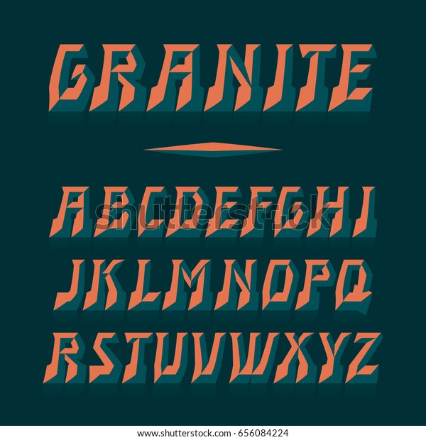 Granite Vector Font Strong Alphabet Lettering Stock Vector (Royalty ...