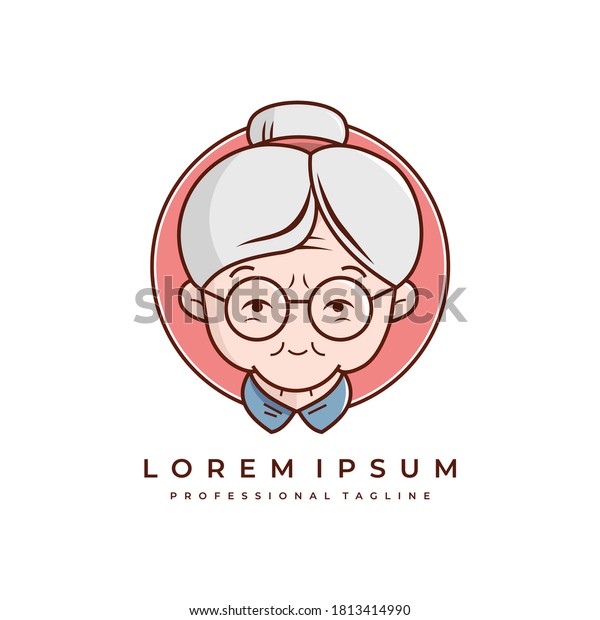 Granny Grandmother Logo Vector Icon Stock Stock Vector (Royalty Free ...