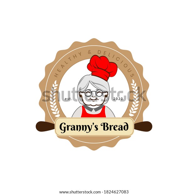 Grannys Bread Logo Cafe Home Cooking Stock Vector (Royalty Free) 1824627083
