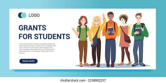 Grants Students Vector Banner Template Happy Stock Vector (Royalty Free ...