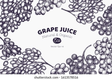 Grape Design Template Hand Drawn Vector Stock Vector (Royalty Free ...