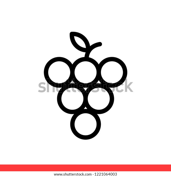 Grape Icon Vector Fruit Symbol Simple Stock Vector (Royalty Free ...