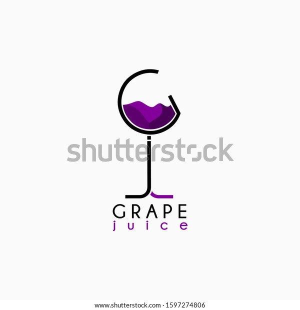 Grape Juice Logo Design Inspiration Grape Stock Vector (Royalty Free ...