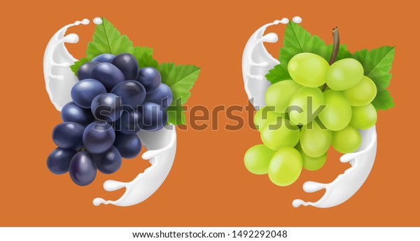 Grape Milk Splash Ice Cream Red Stock Vector (Royalty Free) 1492292048 ...