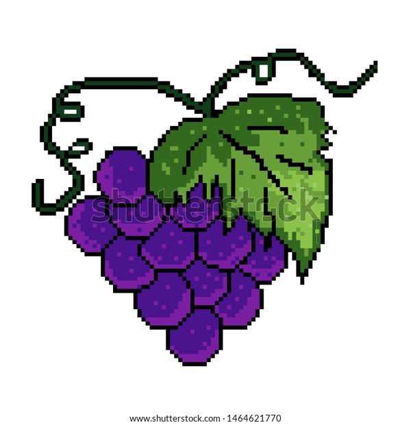 Grape Pixel Art Style Eps 10 Stock Vector (Royalty Free) 1464621770 ...