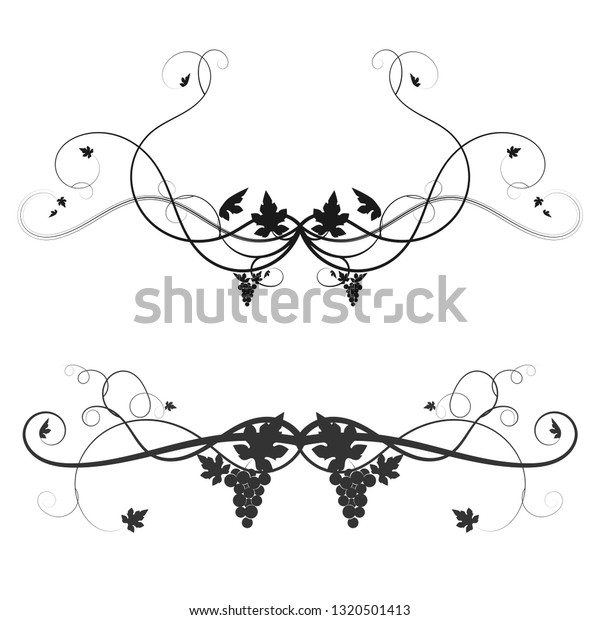 Grape Weaving Tangled Plant Black On: เวกเตอร์สต็อก (ปลอดค่าลิขสิทธิ์ ...