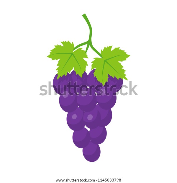 Grapes Cartoon Icon Vector Illustration Flat Stock Vector (Royalty Free ...