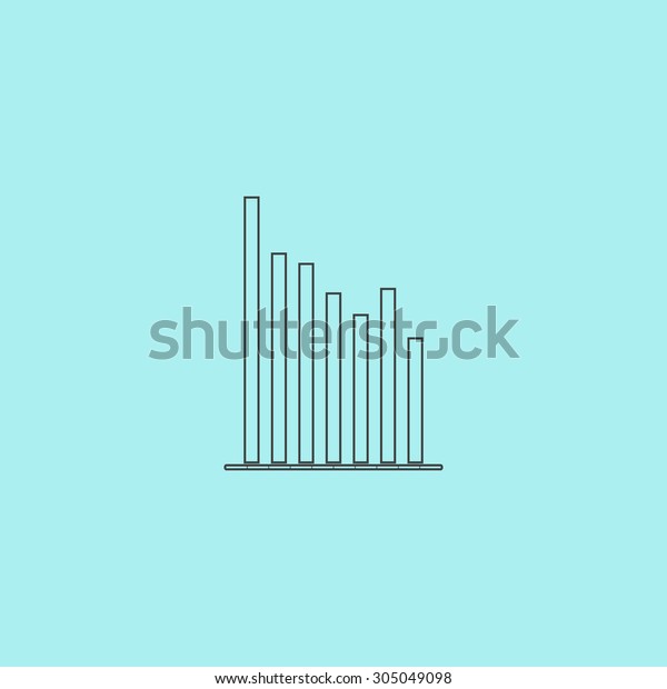 Graph Chart Diagram Simple Outline Flat: vector de stock (libre de ...