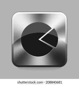 Graph Chrome Metal Button Icon Vector Stock Vector (Royalty Free ...