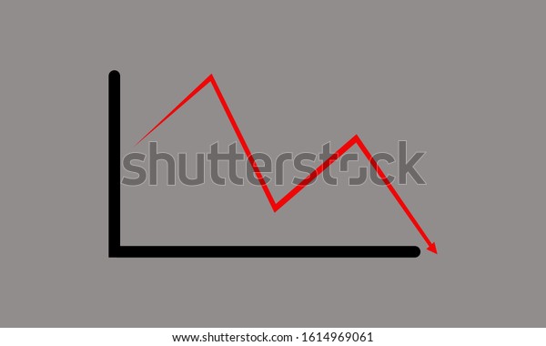 Graph Descending Red Arrow Indicating Losses Stock Vector (Royalty Free ...