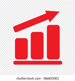 Red Graph Icon Trendy Flat Style Stock Vector (Royalty Free) 1871345140 ...
