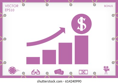 Graph Money Dollar Icon Vector Illustration Stock Vector (Royalty Free ...