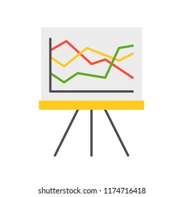 Graph On Board Stand Information Icon Stock Vector (Royalty Free ...