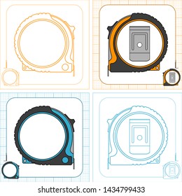 Graph Paper Frame Tape Measure Stock Vector (Royalty Free) 1434799433