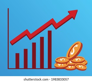 Graph Showing Increase Dollar Currency Value Stock Vector (Royalty Free ...
