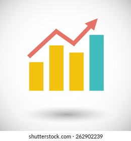 Graph Single Flat Icon On White Stock Vector (Royalty Free) 262902239 ...