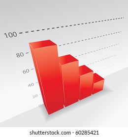 Graph Three Dimensions Showing Decline Stock Vector (Royalty Free ...