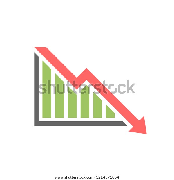 Graph Trending Downwards Arrow Pointing Down Stock Vector (Royalty Free ...