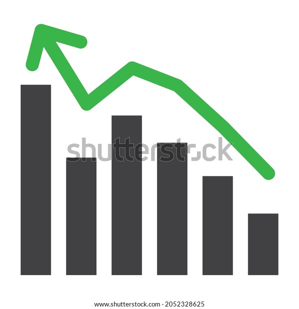 Graph Upward Slope Arrow Pointing On Stock Vector (Royalty Free ...