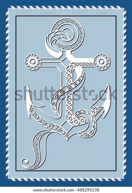 Graphic Abstract Anchor Line Art Style Stock Vector (Royalty Free ...