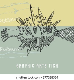Graphic Art Fish Stock Vector (Royalty Free) 177328334 | Shutterstock