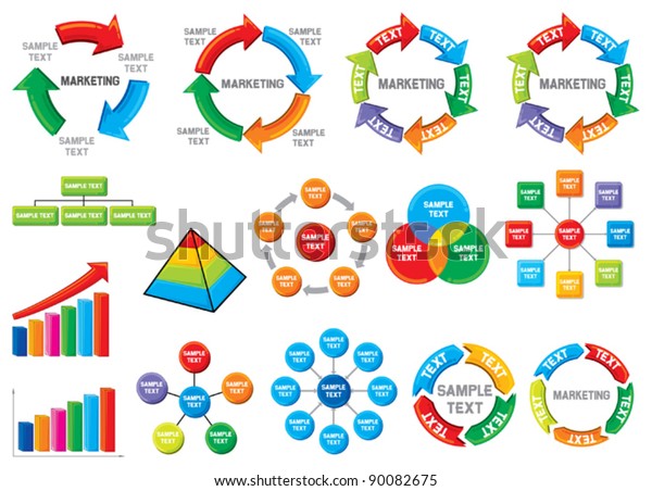 Graphic Business Process Diagram Collection Bar: เวกเตอร์สต็อก (ปลอดค่า ...