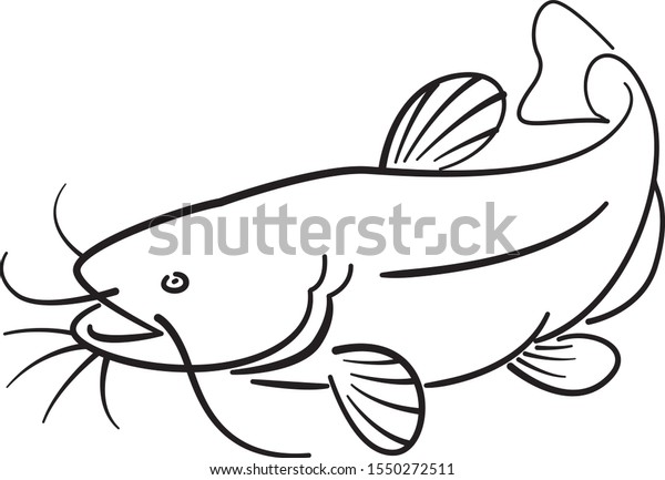 Graphic Catfish On White Background Vector Stock Vector (Royalty Free ...