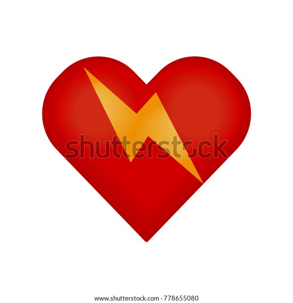 Graphic Color Heart Shape Lightning Bolt Stock Vector (Royalty Free ...